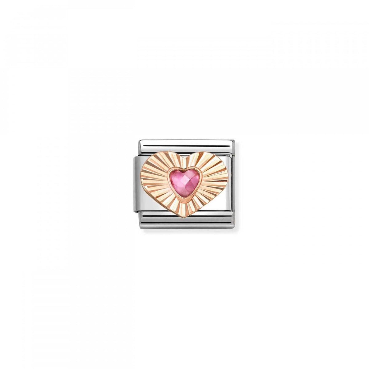 Nomination Charm Link Coração Rosa – Espirito Santo Relojoeiro